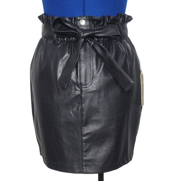 iris | Skirts | Iris Basic Black Vegan Leather Paperbag Waist Skirt | Poshmark
